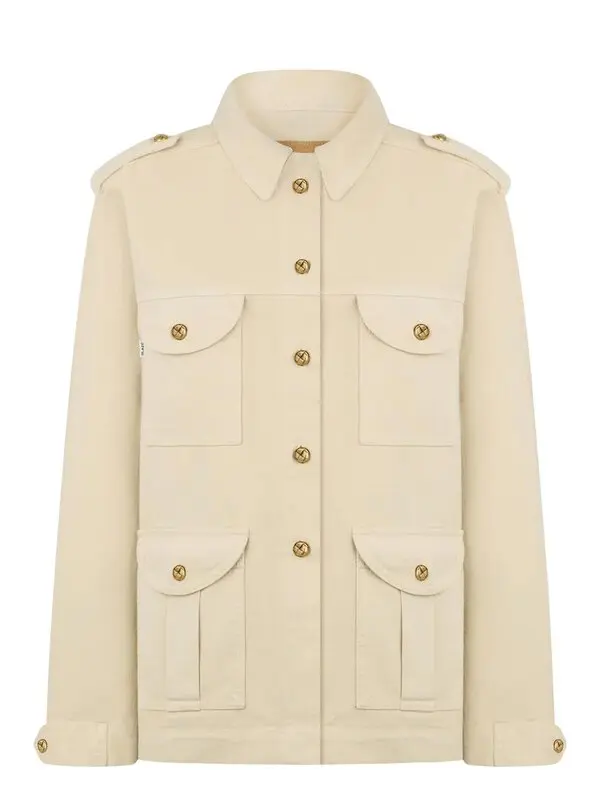 BLAZÉ MILANO Safari Denim Jacket - Beige