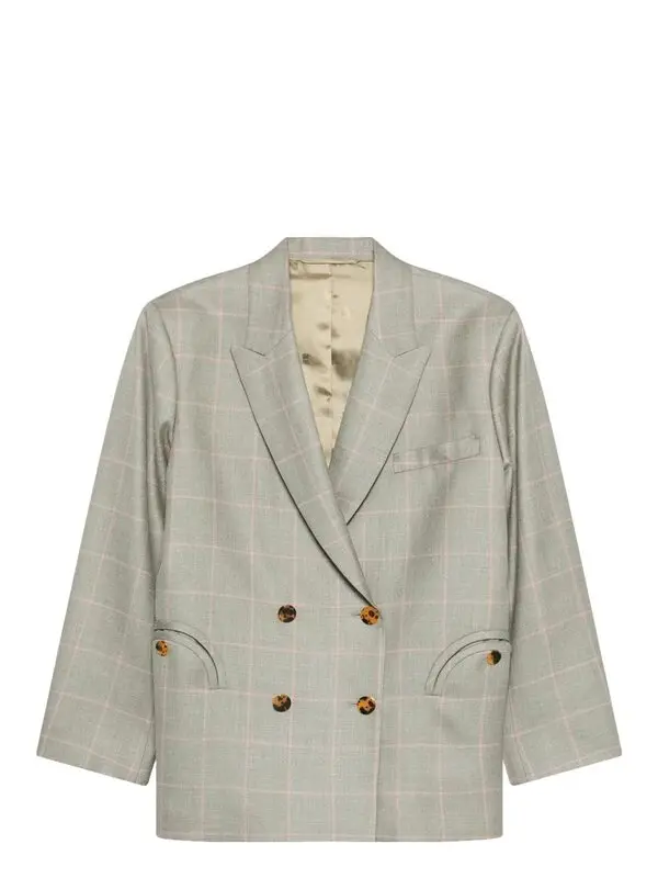 BLAZÉ MILANO Double-breasted Blazer With Check Pattern - Grey
