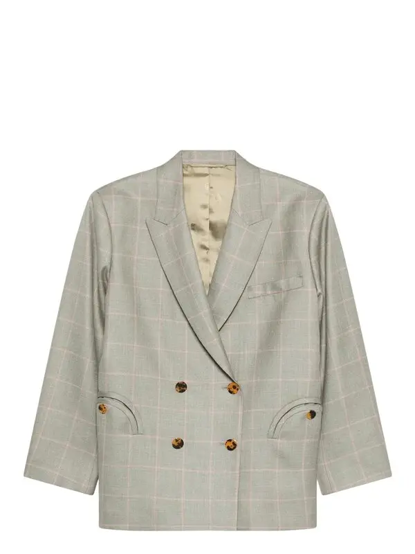 BLAZÉ MILANO Double-breasted Blazer With Check Pattern - Grey