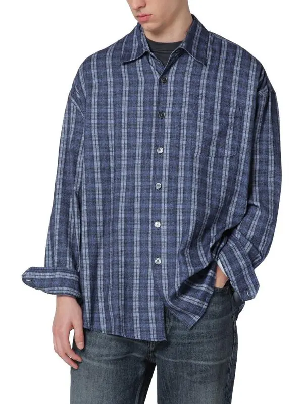 Our Legacy Cotton Check Shirt - Blue