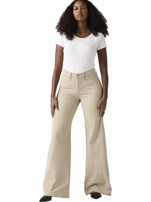LEVI'S 318 Shaping Notch Back Wide Leg Jeans - White Pepper