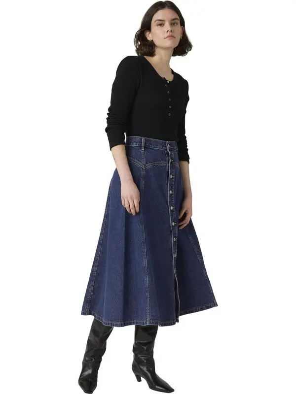 LEVI'S Yoked Western Midi Skirt - Slightly Circular