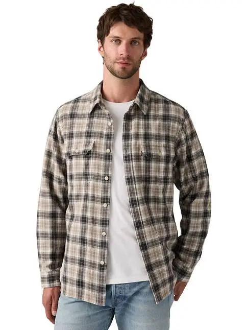 LEVI'S Jackson Worker Flannel Overshirt - Calvin Plaid Oatmeal