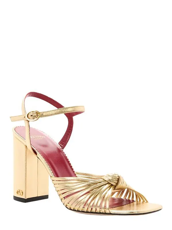 Valentino Garavani Strappy Leather Sandals - Antique Brass