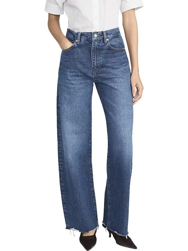 FRAME The Bow High-rise Straight Jeans - Acumen New Fray
