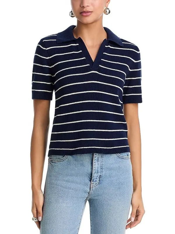 FRAME Striped Easy Polo - Navy Multi