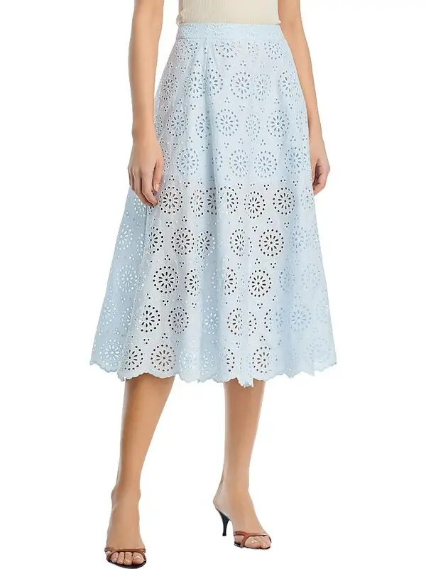 FRAME The Solstice Eyelet Skirt - Ice Blue
