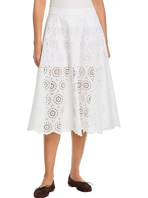 FRAME The Solstice Eyelet Skirt - White