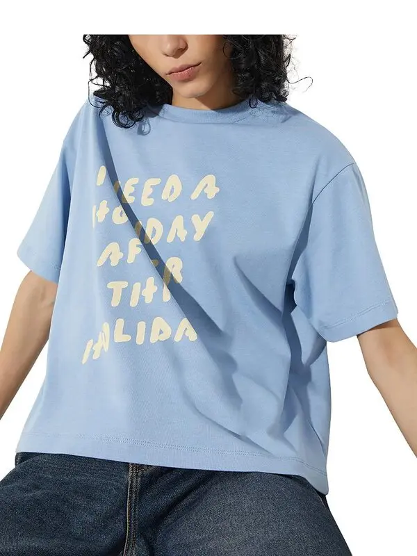 Max & Co. Boxy Crewneck T-shirt - Light Blue