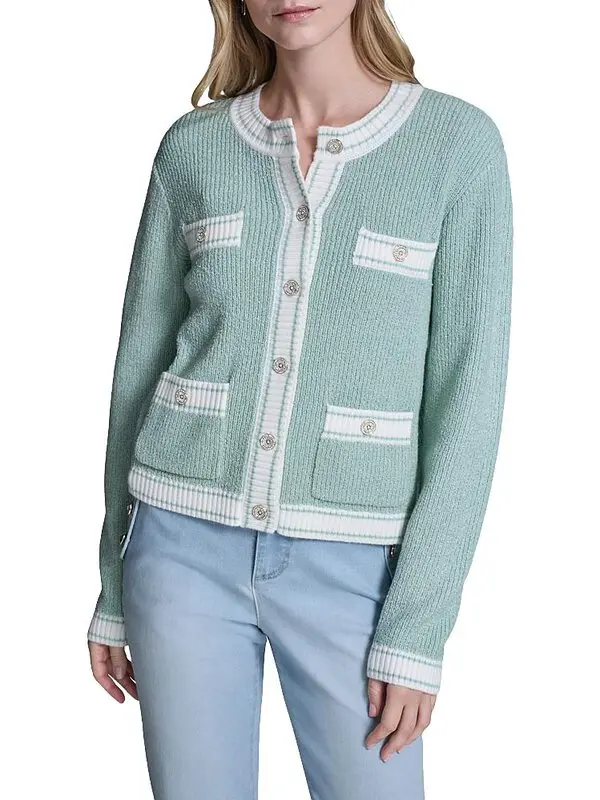 Karl Lagerfeld Paris Marled Cardigan - Fresh Mint