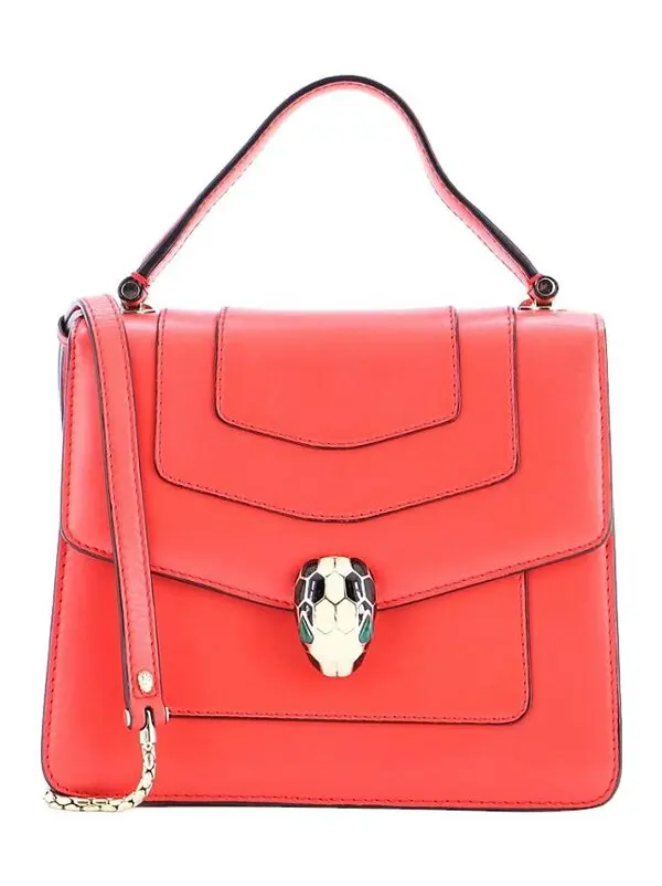 BVLGARI Small Serpenti Forever Top Handle Bag - Red