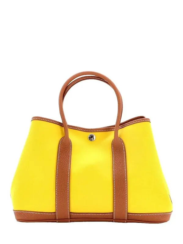 HERMES Garden Party 30 Tote Toile And Leather - Yellow/ Brown/ Yellow
