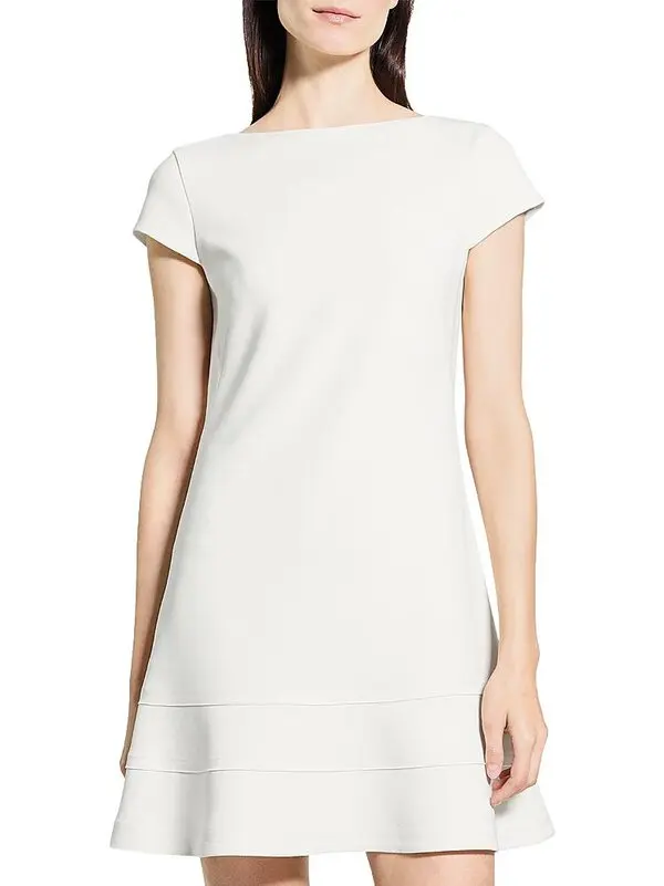 Theory Tiered Seam Cap Sleeve Dress - Rice