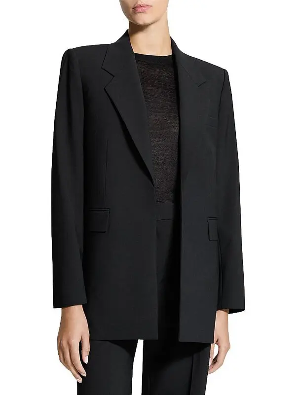 Theory Wool-blend Relaxed Slash Blazer - Black