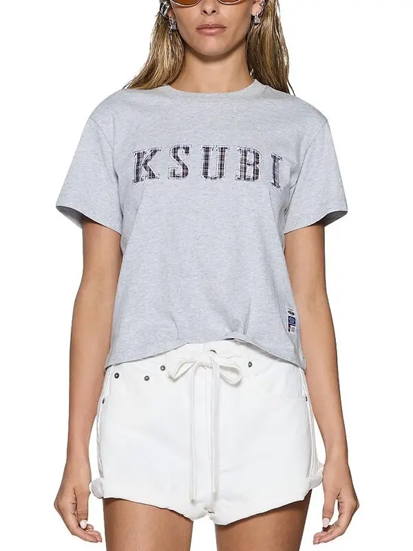 Ksubi Plaid Shrunken Tee - Grey