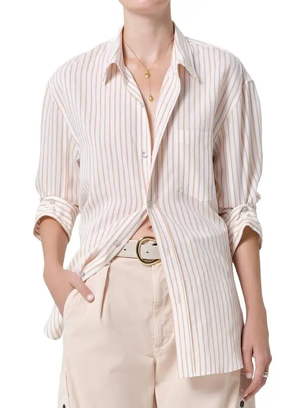 Citizens Of Humanity Kayla Button-front Shirt - Sherbert Stripe