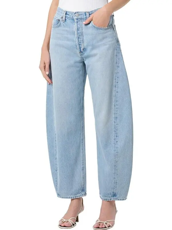 AGOLDE Luna Pieced High-rise Barrel Jeans - Addition