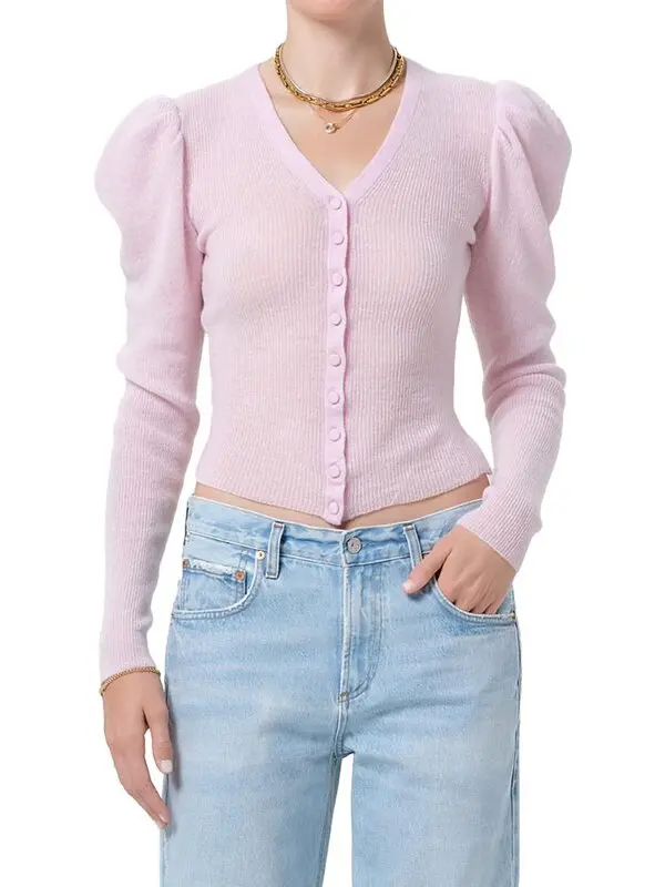 Citizens Of Humanity Nena Puff-sleeve Cardigan - Ballerina