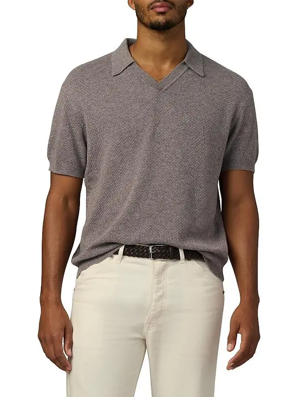 Joe's Jeans Knit Textured Pullover Polo - Mink