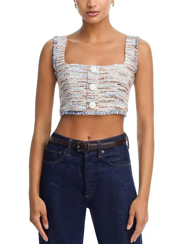 L'Agence Muno Bralette Top - Blue/beige Tweed