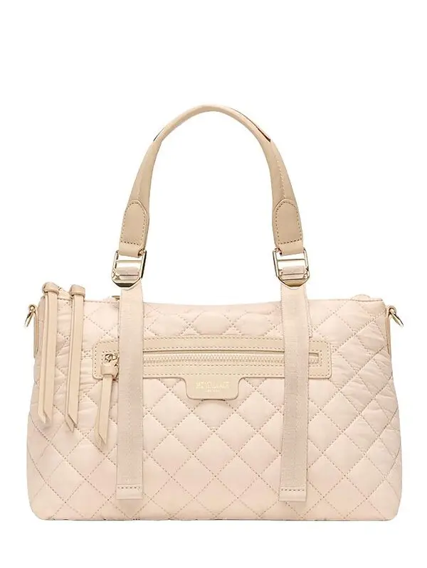 Mz Wallace Park Small Quilted Leather Satchel - Buff/light Gold
