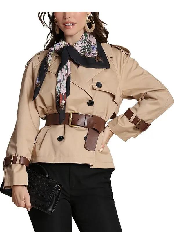 Avec Les Filles Belted Trench Jacket - Camel