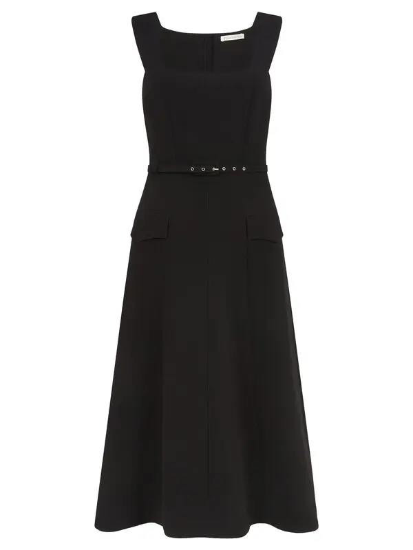 EMILIA WICKSTEAD Petra Wool Crepe Dress - Black