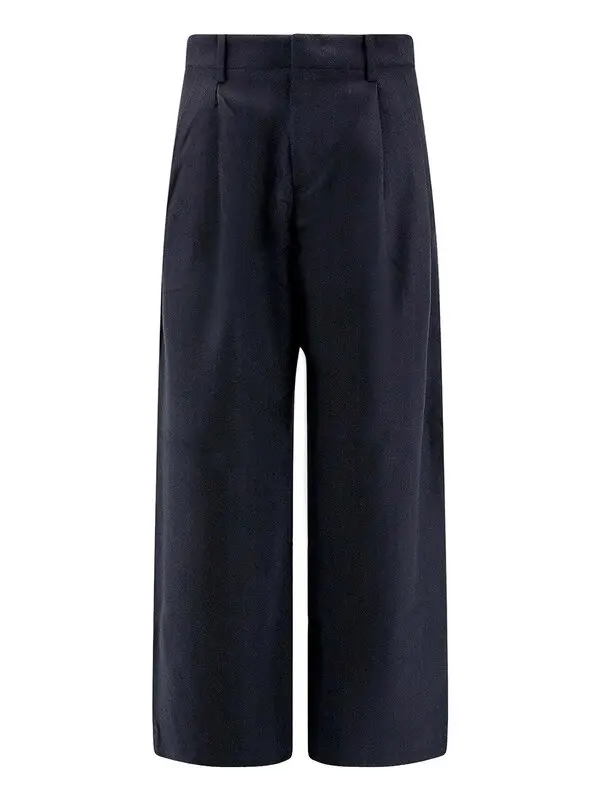 TONYWACK Loose Fit Cotton Trousers - Blue