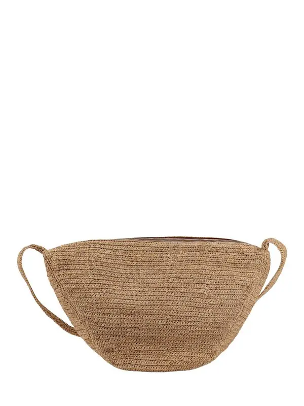 IBELIV Luna Raffia Crossbody Bag - Beige