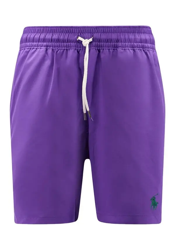 Polo Ralph Lauren Nylon Swim Trunks With Embroidered Logo - Purple