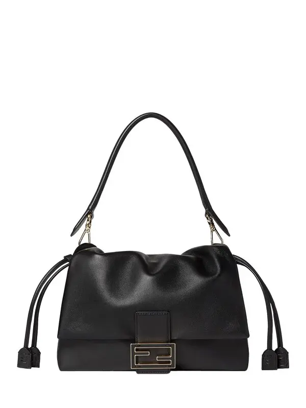 Fendi Mamma Baguette Medium Leather Crossbody Bag - Black