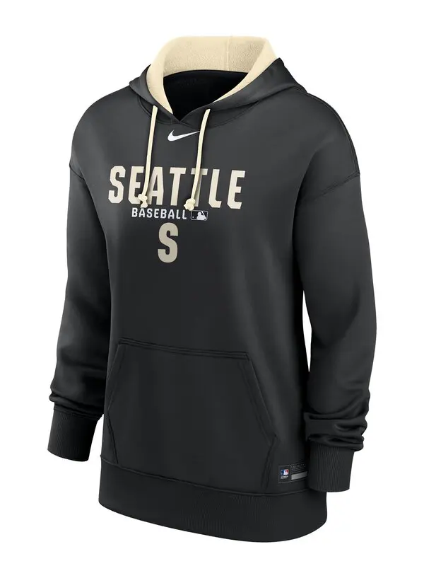 Nike Seattle Mariners Authentic Collection Alt Logo Therma Mlb Pullover Hoodie - Black