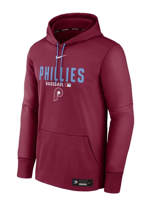 Nike Philadelphia Phillies Authentic Collection Therma Mlb Pullover Hoodie - Red