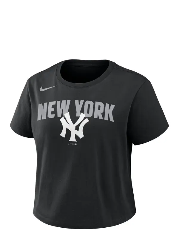 Nike New York Yankees Mlb Cropped T-shirt - Black