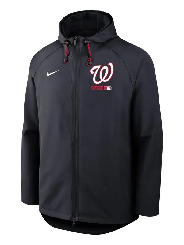 Nike Washington Nationals Authentic Collection Therma-fit Mlb Full-zip Hooded Jacket - Blue