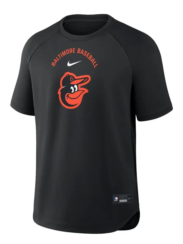 Nike Baltimore Orioles Authentic Collection Batting Practice Pregame Dri-fit Mlb Top - Black