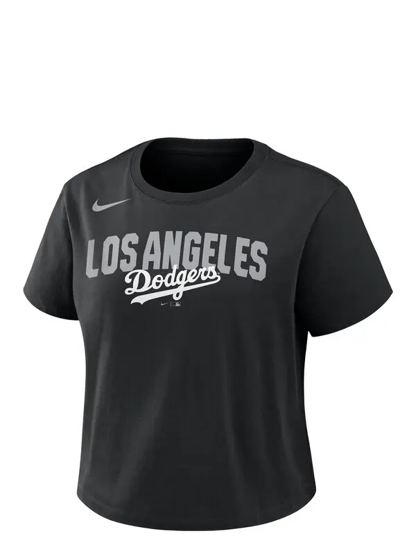 Nike Los Angeles Dodgers Mlb Cropped T-shirt - Black