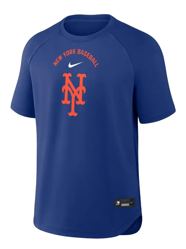 Nike New York Mets Authentic Collection Batting Practice Pregame Dri-fit Mlb Top - Blue