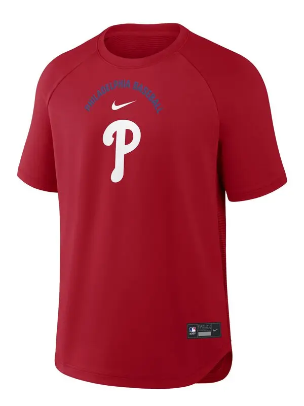 Nike Philadelphia Phillies Authentic Collection Batting Practice Pregame Dri-fit Mlb Top - Red
