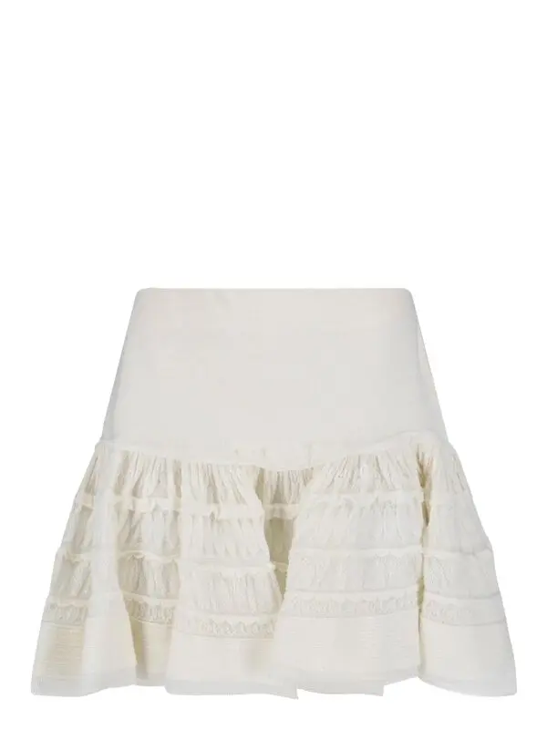 Alaïa Wool Mini Skirt - White