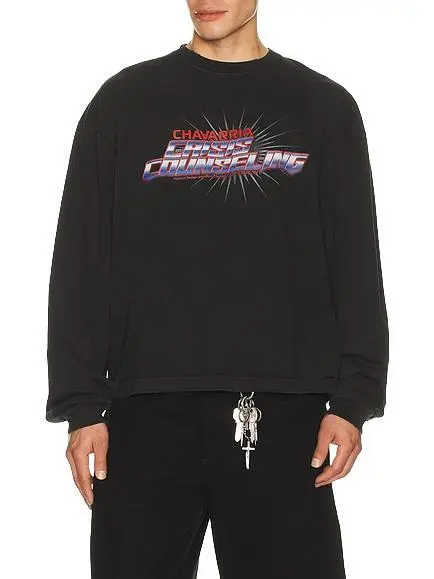 WILLY CHAVARRIA Crisis Counseling Longsleeve Buffalo Tee - Black