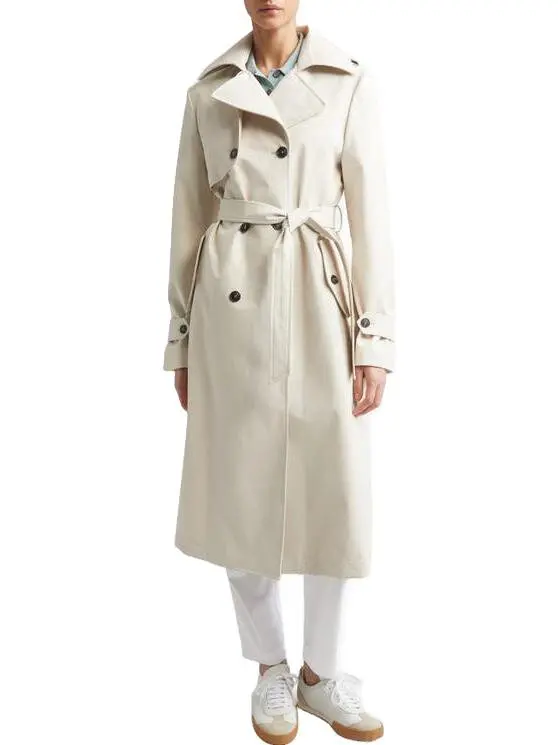 Eleventy Double-breasted Water-resistant Trench Coat - 02 Sand