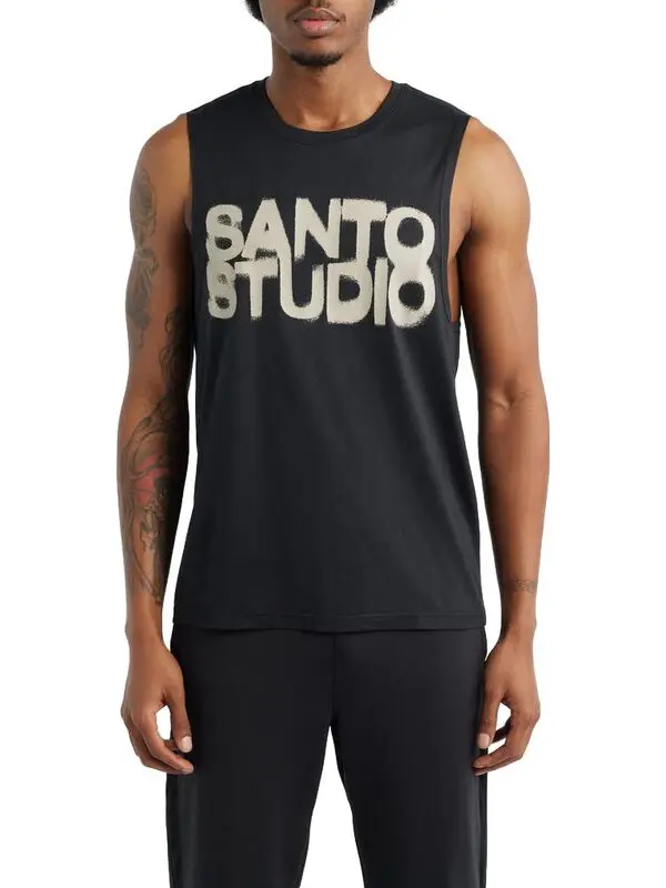 SANTO STUDIO X Luke Rockhold Tempo Bold Tech Graphic Tank - Black