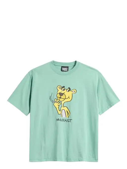 MARKET Yellow Panther Graphic T-shirt - Green