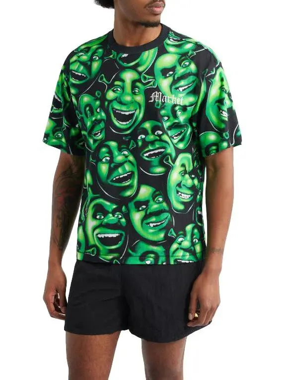 MARKET X Shrek™ Print T-shirt - Multi Green
