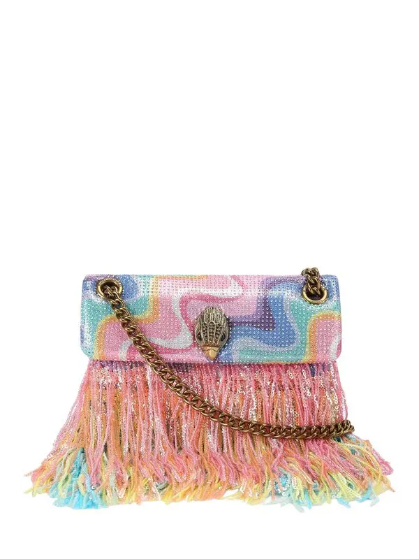 Kurt Geiger Mini Kensington Fringe Convertible Crossbody Bag - Pink Multi