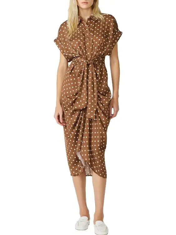 Steve Madden Tori Polka Dot Shirtdress - Toffee/antique White