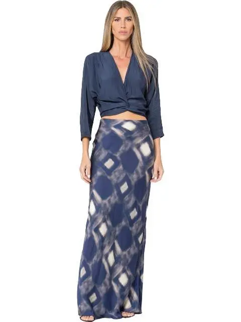 JBQ Meadow Satin Skirt - Indigo Brick