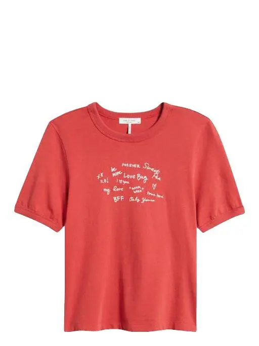 Rag & Bone Sweetheart Phrases Graphic T-shirt - Red