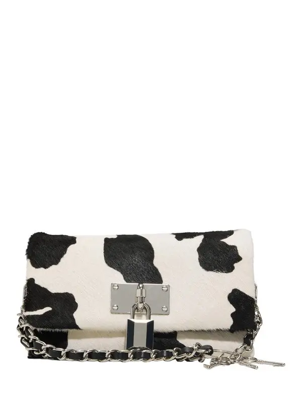 Aldo Mini Jackie Calf Hair Crossbody Bag - Black/white